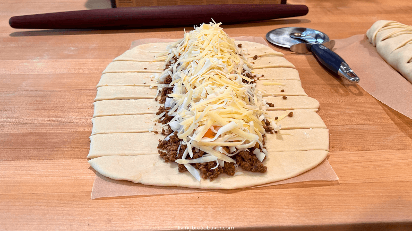 Sourdough Meat Filled Braided Bread (easy dinner recipe) - Living Bread ...