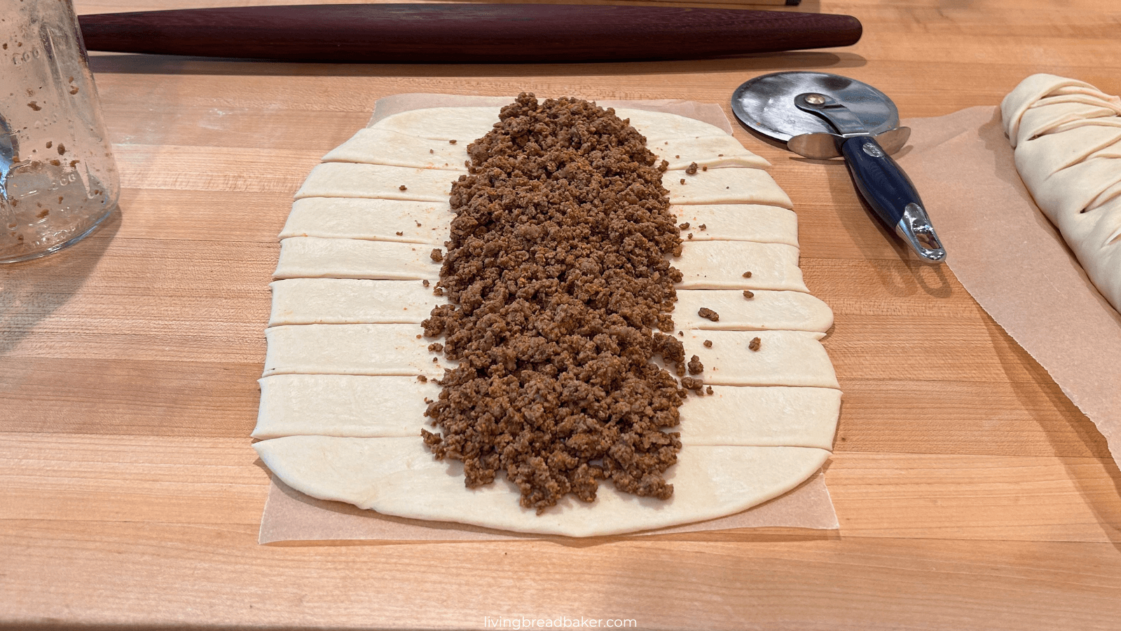 Sourdough Meat Filled Braided Bread (easy dinner recipe) - Living Bread ...