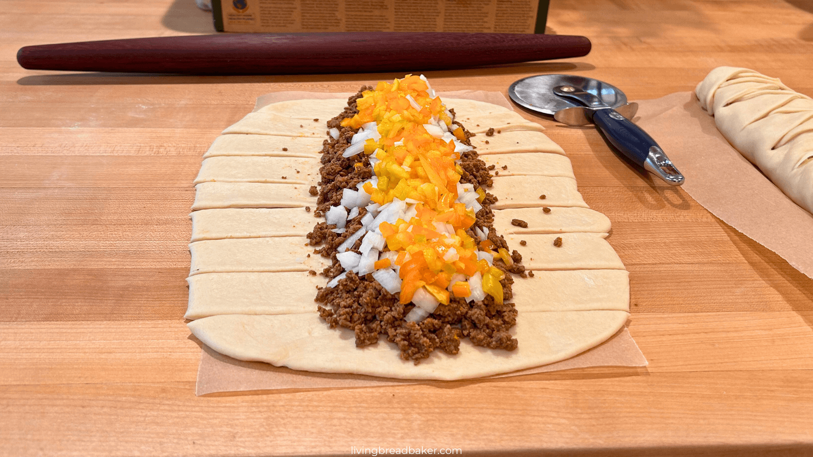 Sourdough Meat Filled Braided Bread (easy dinner recipe) - Living Bread ...