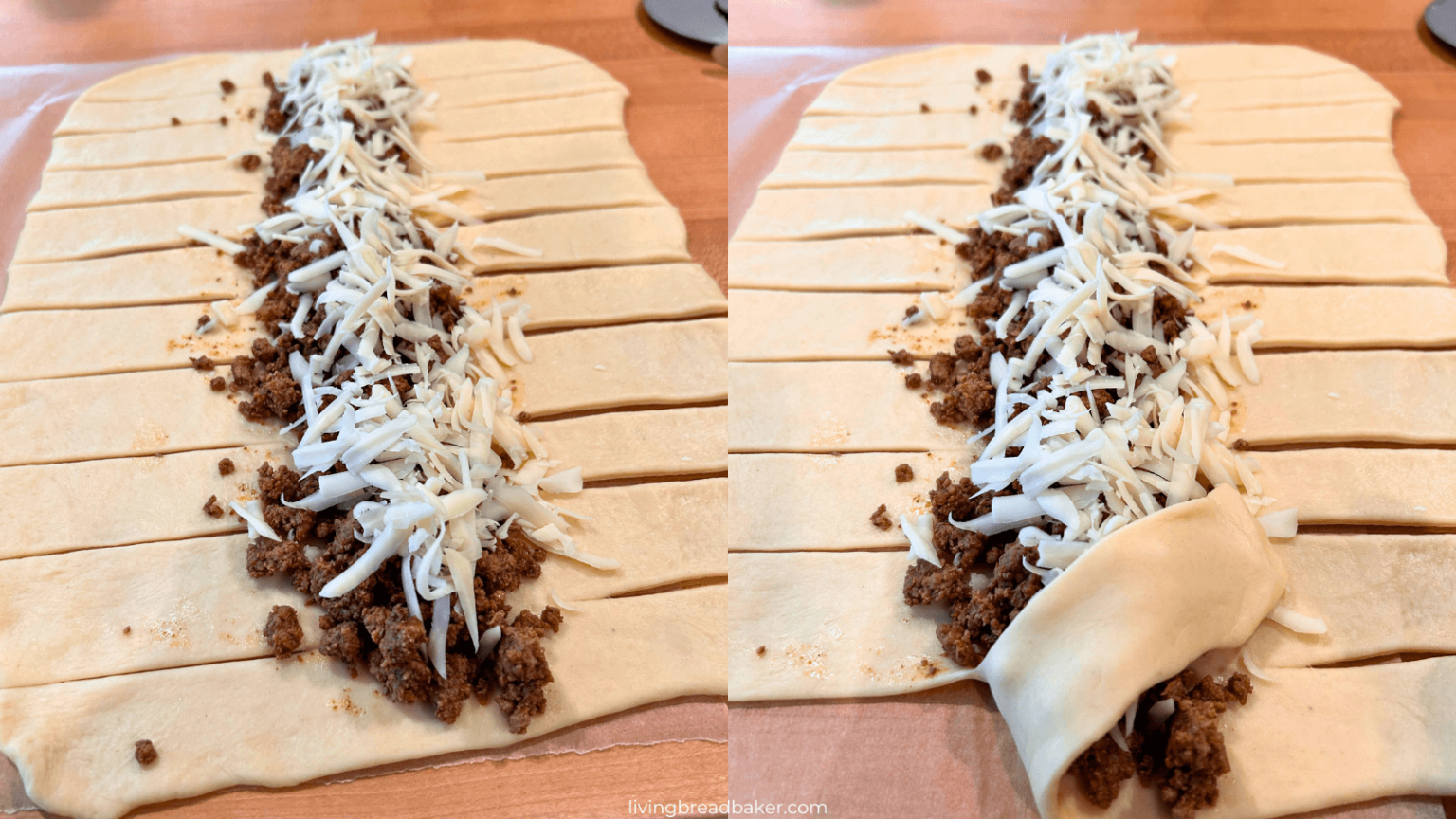 Sourdough Meat Filled Braided Bread (easy dinner recipe) - Living Bread ...