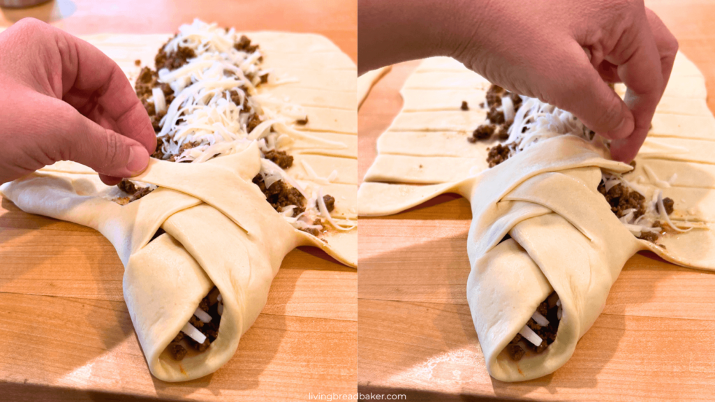 Sourdough Meat Filled Braided Bread (easy dinner recipe) - Living Bread ...