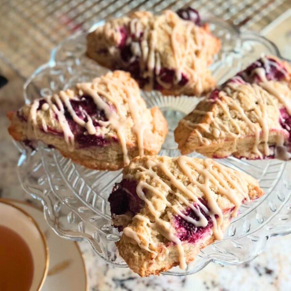 Best Sourdough Discard Raspberry Vanilla Scones - Living Bread Baker