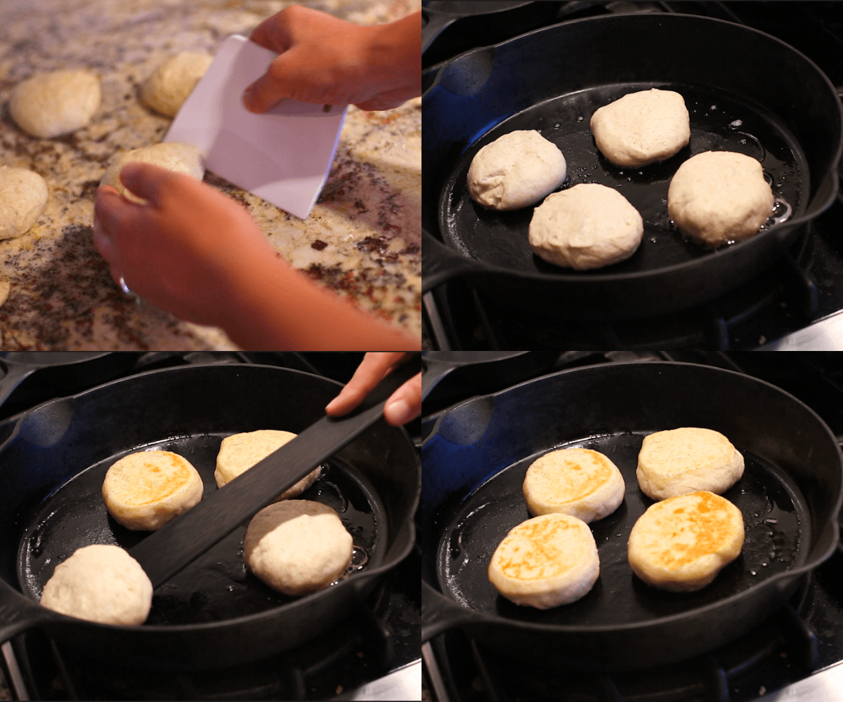 Simple No Knead Sourdough English Muffins - Living Bread Baker